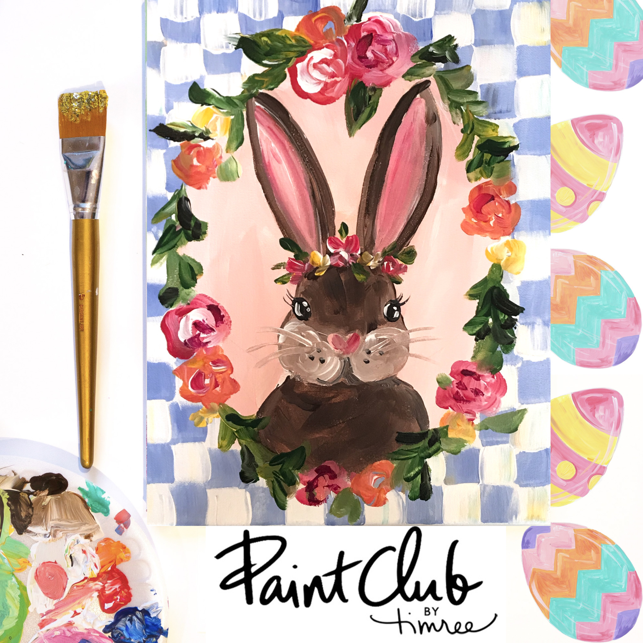Floral Bunny Portrait - Timree